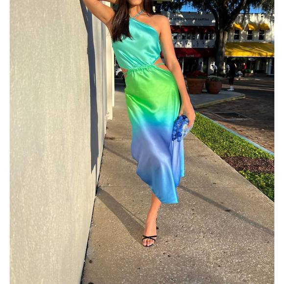 Rococo Sand | Dresses | New Rococo Sand Kiki Midi Dress In Blue Green ...